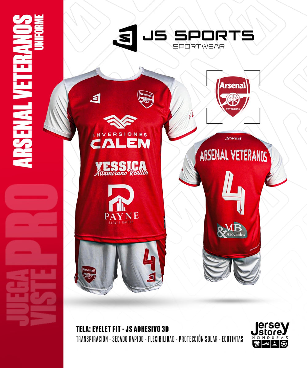 UNIFORME COMPLETO DE ARSENAL VETERANOS – Jersey Store HN